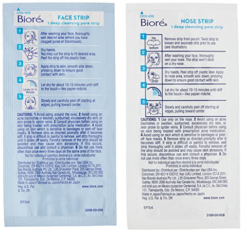 Biore Deep Cleansing Pore Strips Combo Pack, 24 Count Combo Strips ...