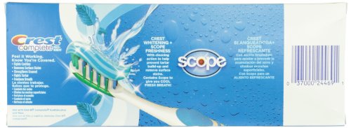 Crest Complete Multi-Benefit Whitening + Scope Toothpaste, Peppermint ...